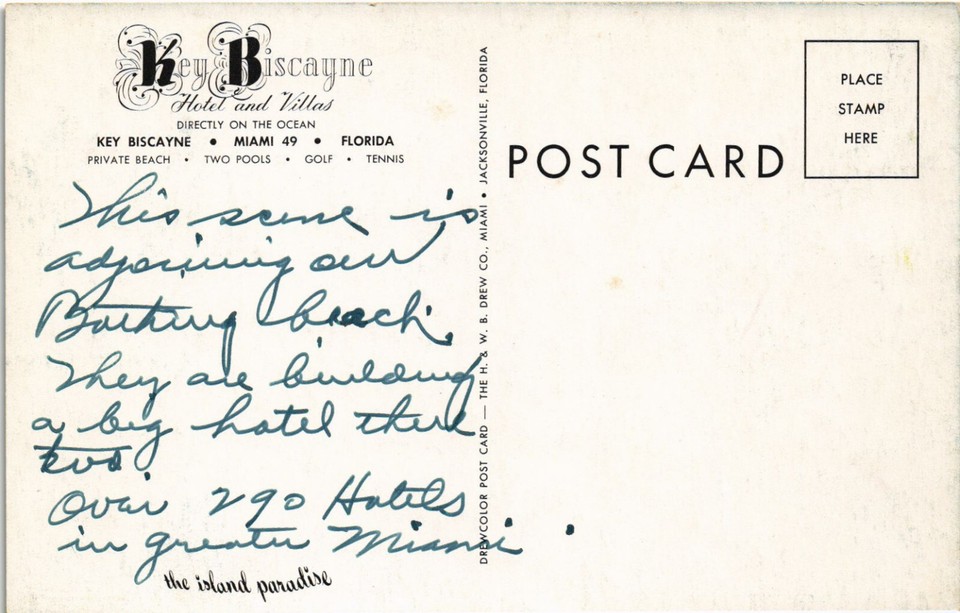 PC GOLF, SPORT, KEY BISCAYNE HOTEL, MIAMI, Modern Postcard (b46012) | eBay