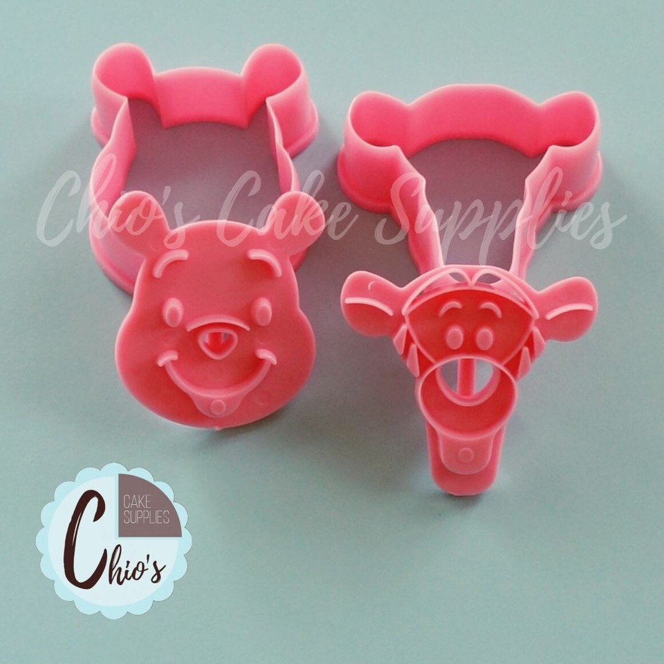 Pooh & Tigger cookie cutters with stamp 4 pcs. set | eBay