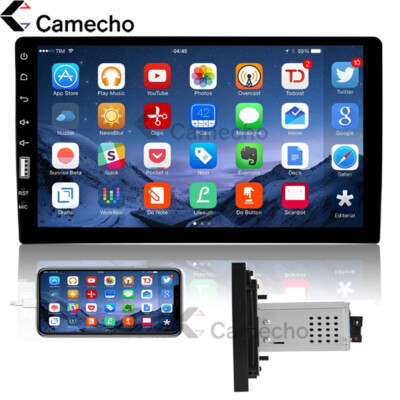 Single 1Din 9" Car Stereo Radio Bluetooth FM Touch Screen Mirror Link ...