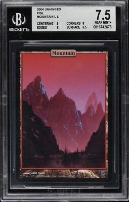Magic The Gathering: Mountain Full Art, Unhinged Bgs 7.5 Near Mint 2004 ...