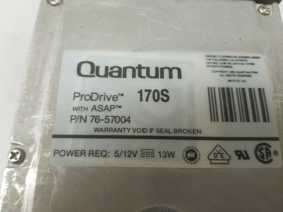 Quantum ProDrive 170S 170MB 3.5 50 Pin SCSI Internal Hard Drive 76 ...