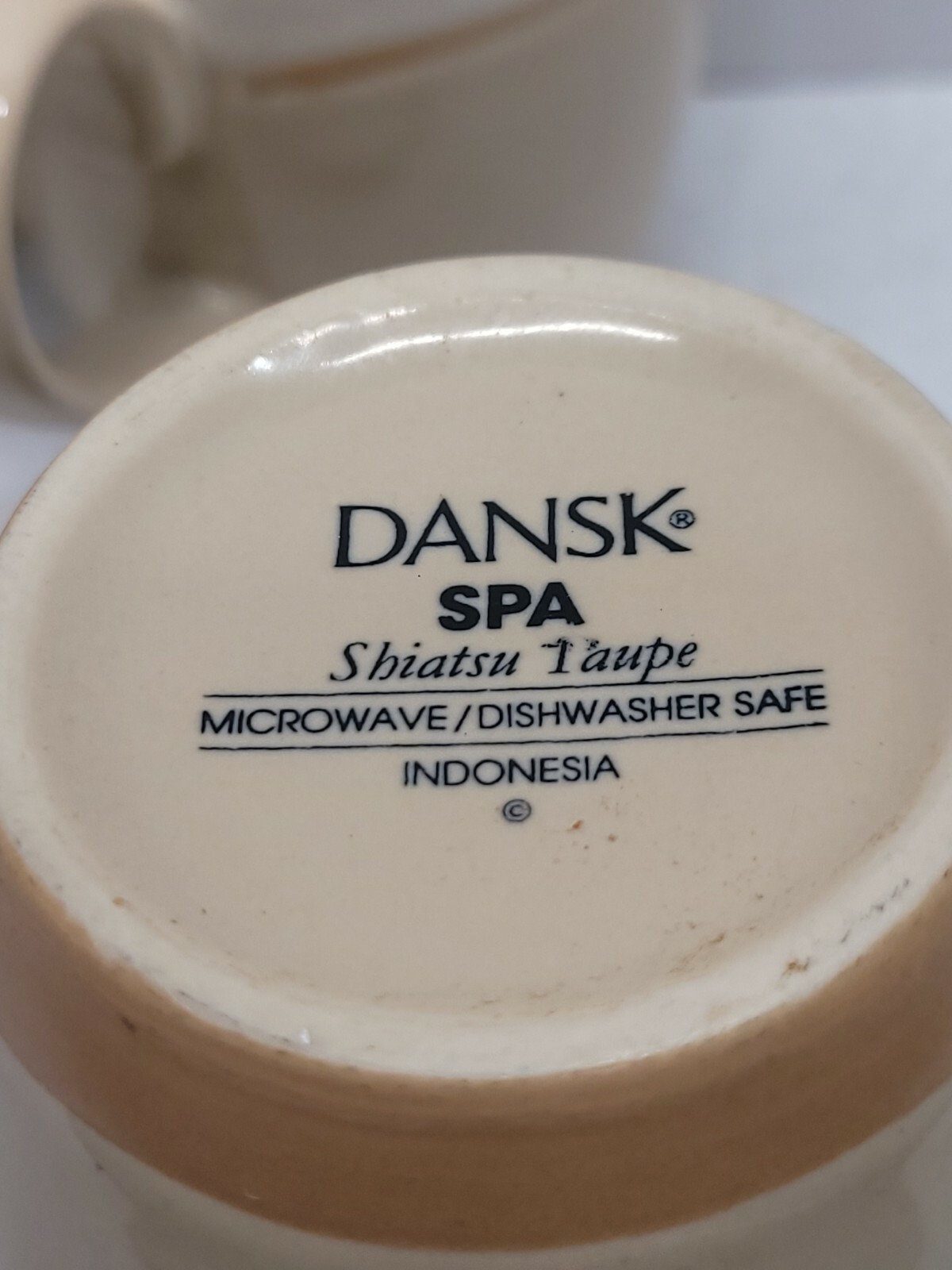 Dansk Set of 3 Coffee Mugs Cups Spa Shiatsu Taupe Microwave Safe EUC | eBay