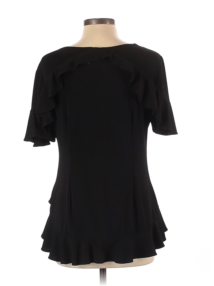 Beige by ECI Women Black Short Sleeve Blouse L | eBay