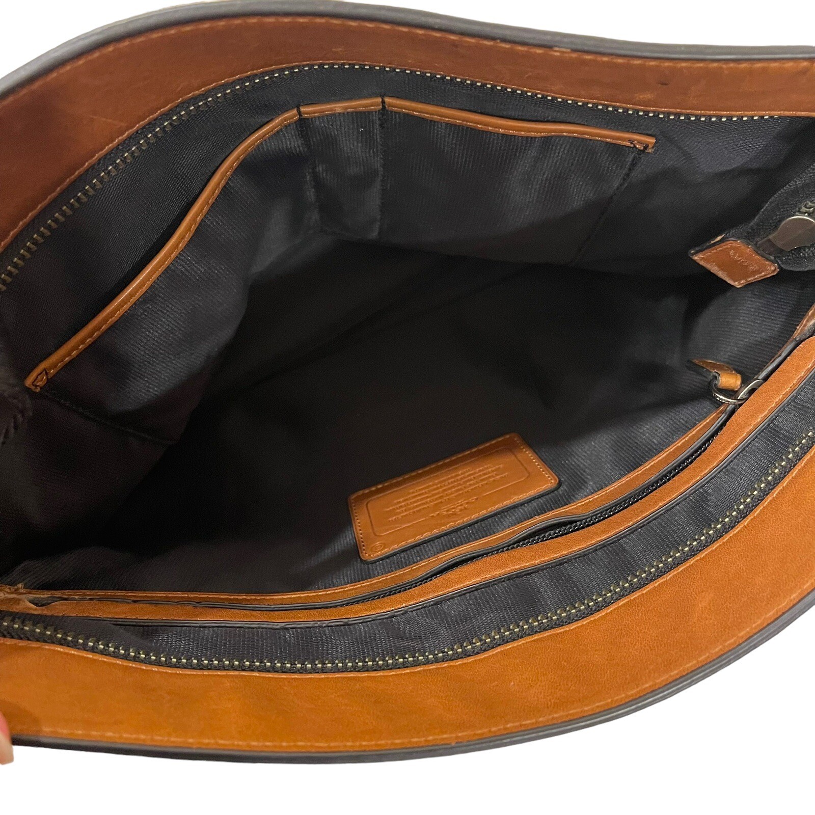 COACH Leather Messenger Bag Crossbody - Gem