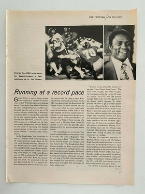 George Reed Saskatchewan Roughriders CFL Vintage 1973 Magazine Photo | eBay