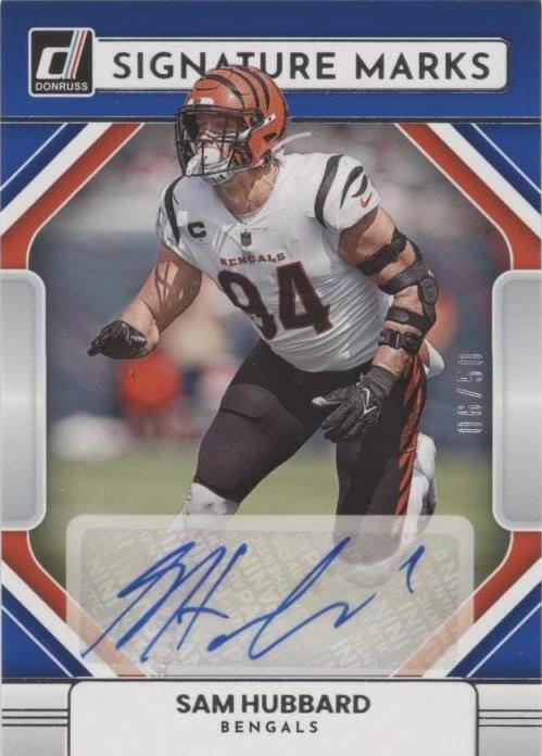 2022 Panini Donruss - Signature Marks Sam Hubbard #SM-SH Blue /50 (AU ...