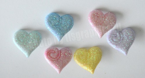 Shimmering Heart Button / Buttons Galore / Glitter Pastel Swirl Heart ...