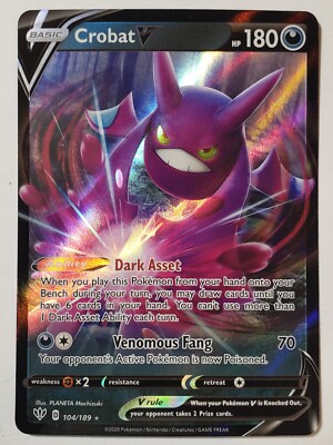 HOLO Crobat V 104/189 - NM / M - Darkness Ablaze Pokemon Card | eBay