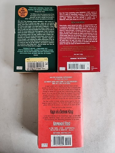 Lot Of 3 Raymond E. Feist Paperback Books 1 Serpentwar Saga & 2 Riftwar ...