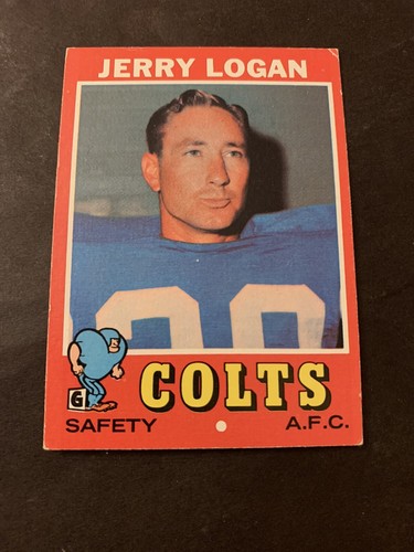 1971 Topps Football #134 Jerry Logan EX Colts West Texas State Set ...