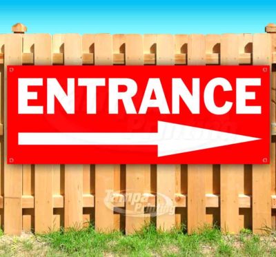 ENTRANCE Advertising Vinyl Banner Flag Sign Many Sizes ARROW | eBay