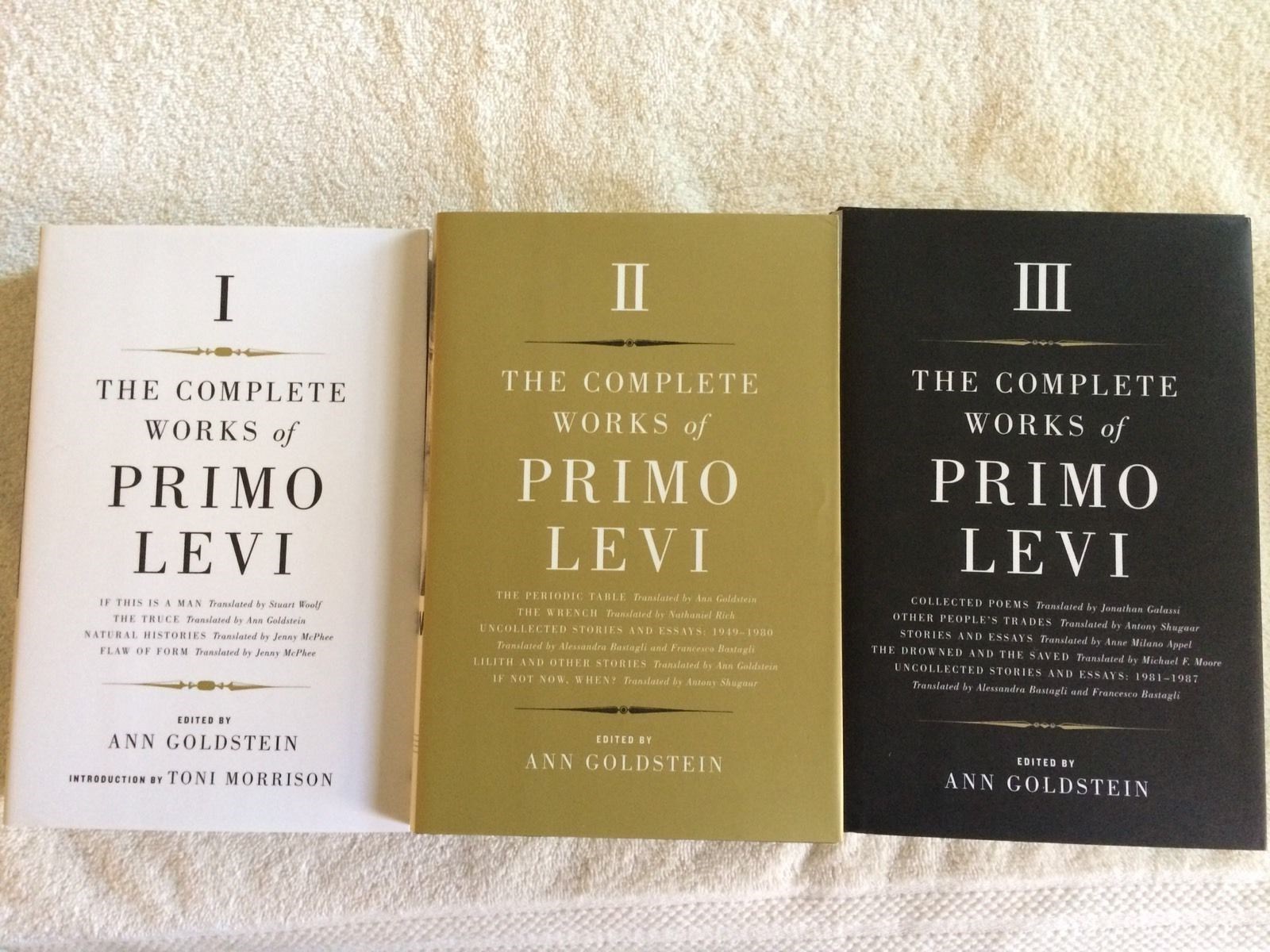 The Complete Works of Primo Levi HB/DJ edition in Slipcover 3 Volumes ...