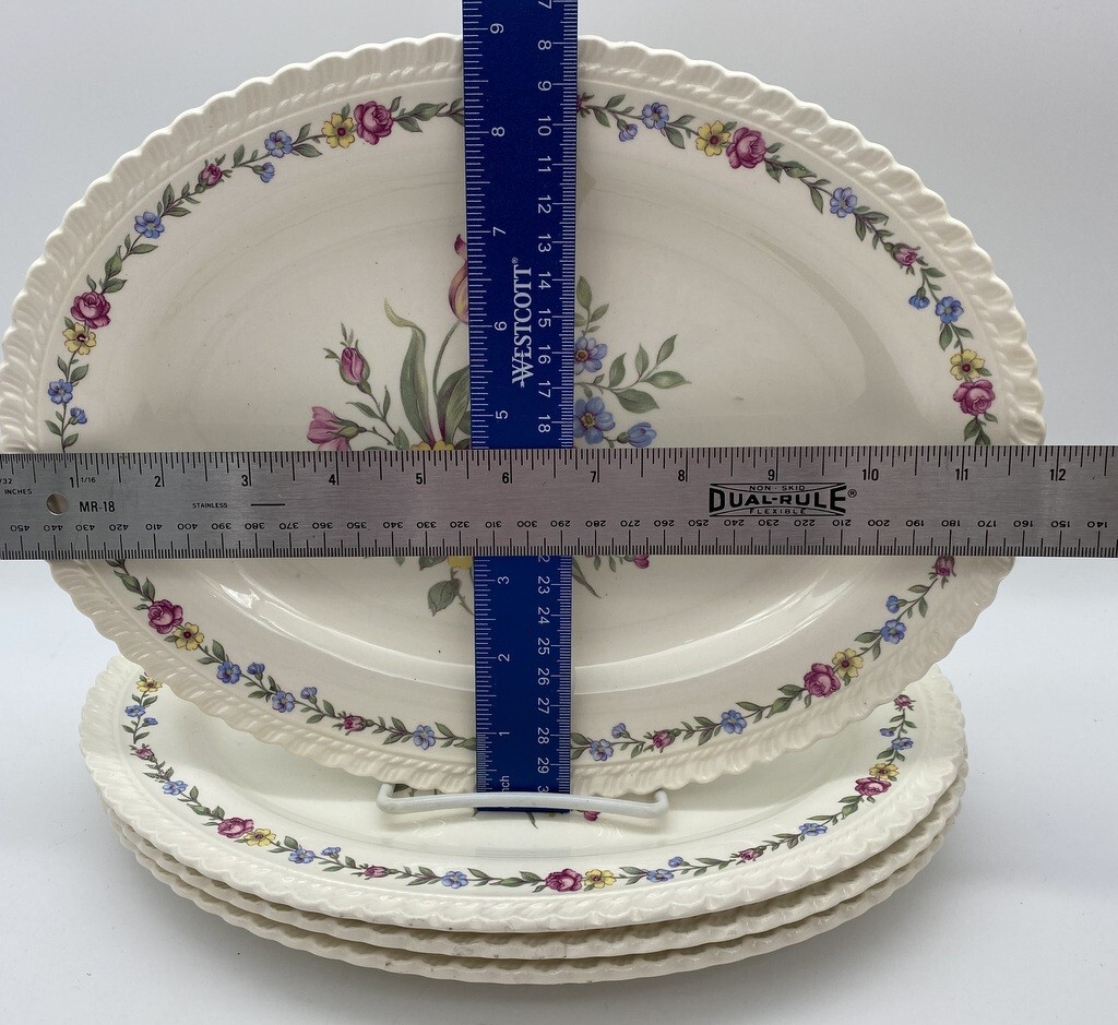 Four Harker Pottery Royal Gadroon Bouquet 3 Platters 12" X 8 1/2" | eBay