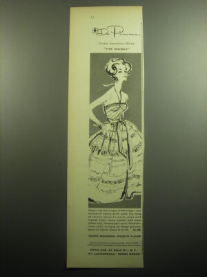 1958 De Pinna Dress Ad - De Pinna under Jamaican skies The Mobay | eBay