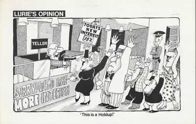 PRINT , LURIE'S OPINION , CARTOONS , 1979 , HIGH INTEREST RATES | eBay