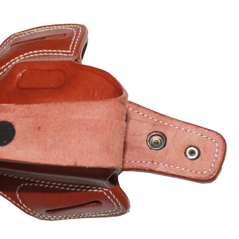 Handmade Leather OWB Carry Thumb Break Gun Holster With Magazine Pouch ...