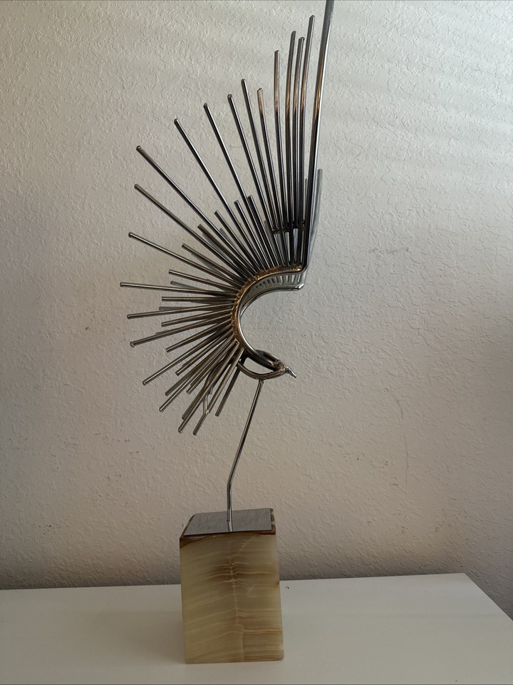 Curtis Jeré Chrome Eagle In Flight on a Marble Base | eBay