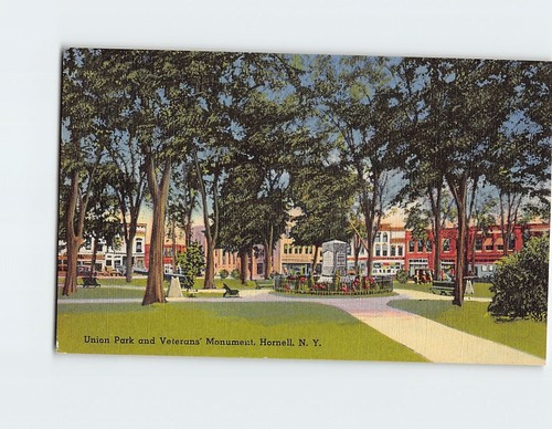 Postcard Union Park and Veterans' Monument Hornell New York USA | eBay