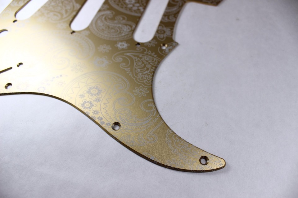 Gold Anodized Paisley Aluminum SSS Strat Pickguard- Fits Fender ...