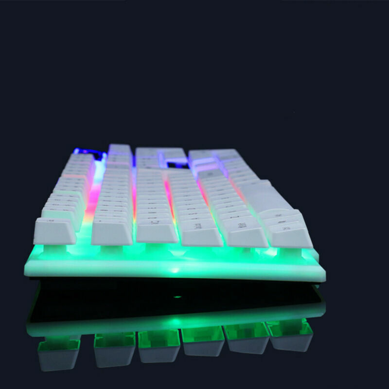 Computer Desktop Gaming Keyboard and Mouse Mechanical Feel Led Light ...