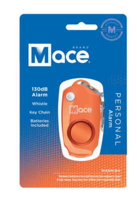 Mace Personal Alarm 3" Orange Button-Press 130dB Key-Ring Integrated ...
