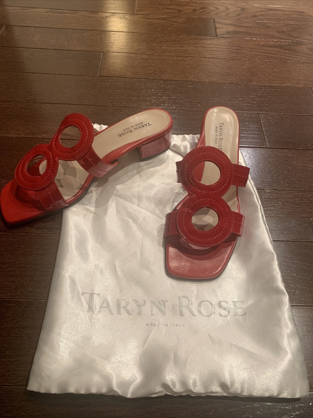 Women’s Taryn Rose Red Patent Leather Sandals, Size 41 - Gem