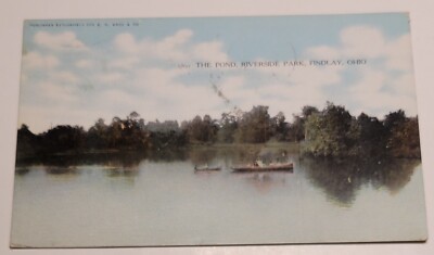 Vintage Post Card ~ Boating/The Pond, Riverside Park, Findlay, Ohio ~ C ...