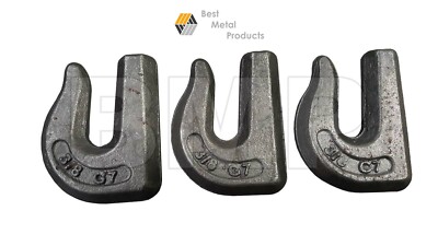3 WELD ON GRAB CHAIN HOOKS 3/8" G70 WLL 6,600 BUCKET TRAILER RIGGING ...