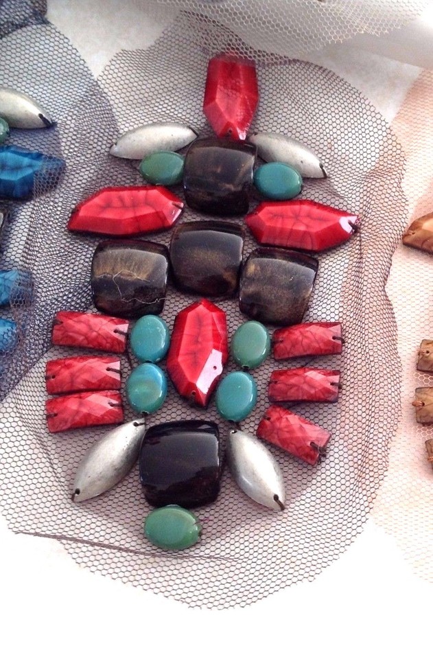 appliques beaded 1.5X3.5" netting hand sewn 1pc | eBay