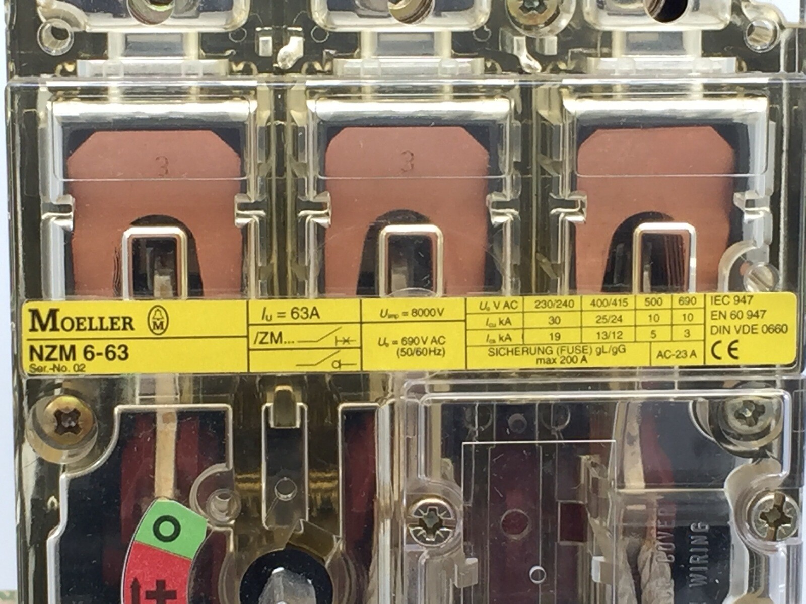 Klockner Moeller NZM6-63 Switch Disconnector Isolator 63A 400/415Vac ...