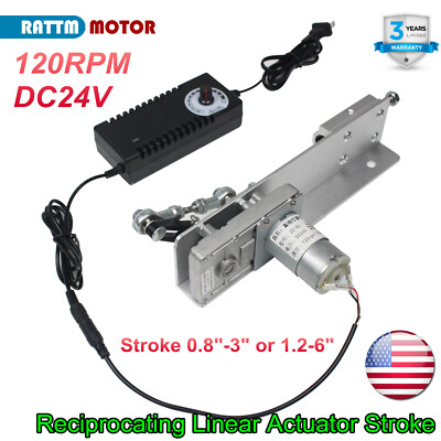 Reciprocating Linear Actuator Stroke 0.78"-6" 120RPM Telescopic Rocker ...