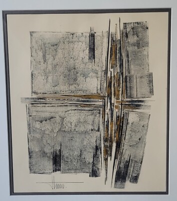 Original Signed Vintage Abstract Art Masterpiece, Unidentified Artist ...
