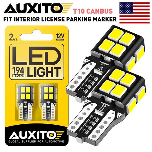 Pair of 168 194 192 2825 T10 LED Side Marker Light Bulbs 6000K Canbus ...