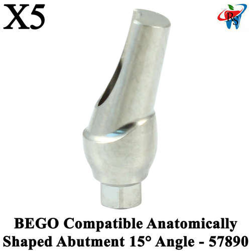 5pcs Dental BEGO Compatible Anatomically Shaped Abutment 15° Angle ...