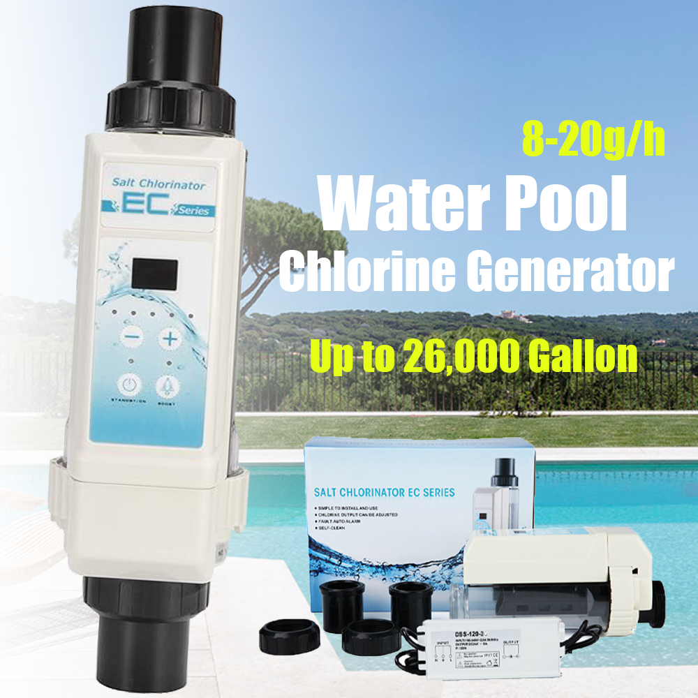 Salt Water Pool Chlorinator System w/ Automatic Cleaning for 20G/H-2 Y ...