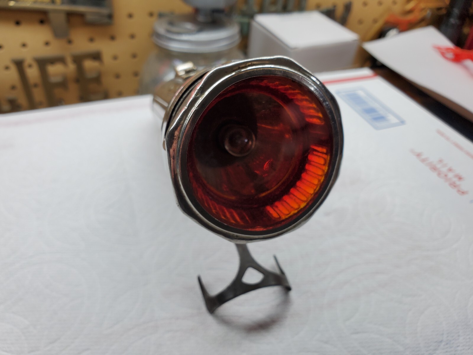 RARE VINTAGE RED HEAD USALITE FLASHLIGHT GM Accessory 1937 1938 1939 ...