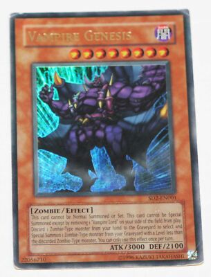 Yu-Gi-Oh! Vampire Genesis SD2-EN001 Ultra Rare Card Holo Foil Played ...