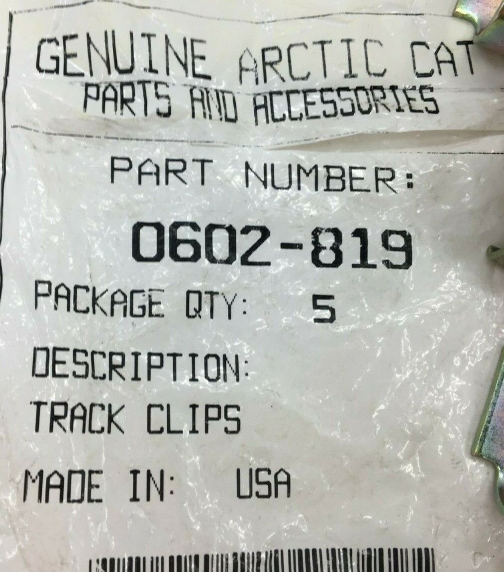 5 PK GENUINE ARCTIC CAT 0602-819 SNOWMOBILE TRACK CLIPS FITS 1995-2000 ...