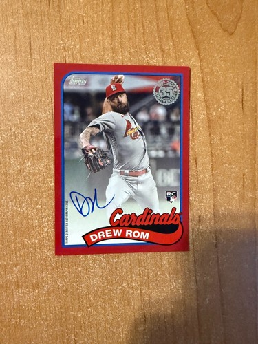 2024 Topps Update - Drew Rom - Red 1989 Topps On Card Rookie Auto #d 06 ...