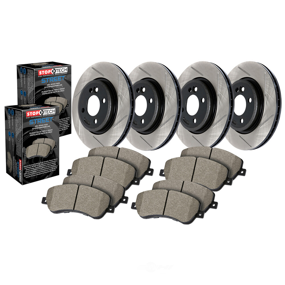 Disc Brake Upgrade Kit-Street Pack - Slotted - Front and Rear Stoptech ...