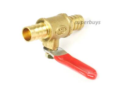 Brass 10mm Barb End Closing Close Valve Tap Handle Shut Down Ball Lever ...