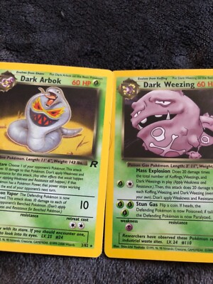 Dark arbok and dark wheezing 2/82 14/82 holo very good condition lot | eBay