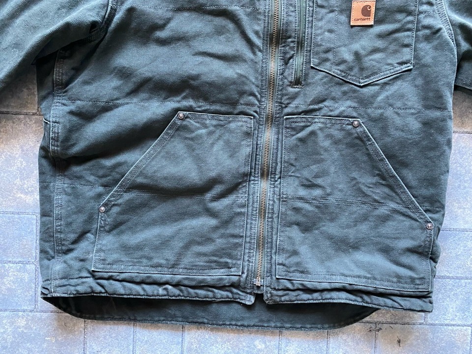 Carhartt Chapman Jacket Coat Men’s L Green Hooded Pockets Made In ...