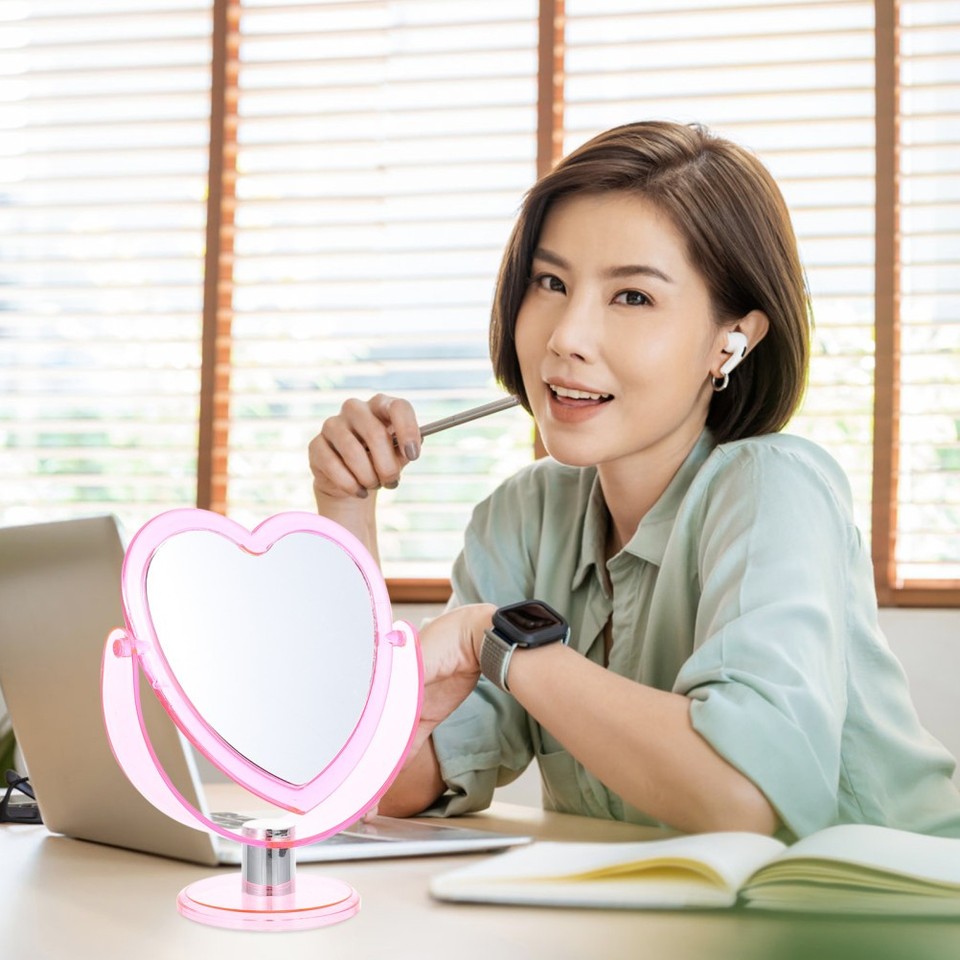 Desk Mirror Countertop Vanity Mirrors Desktop for Girls Heart Shaped ...