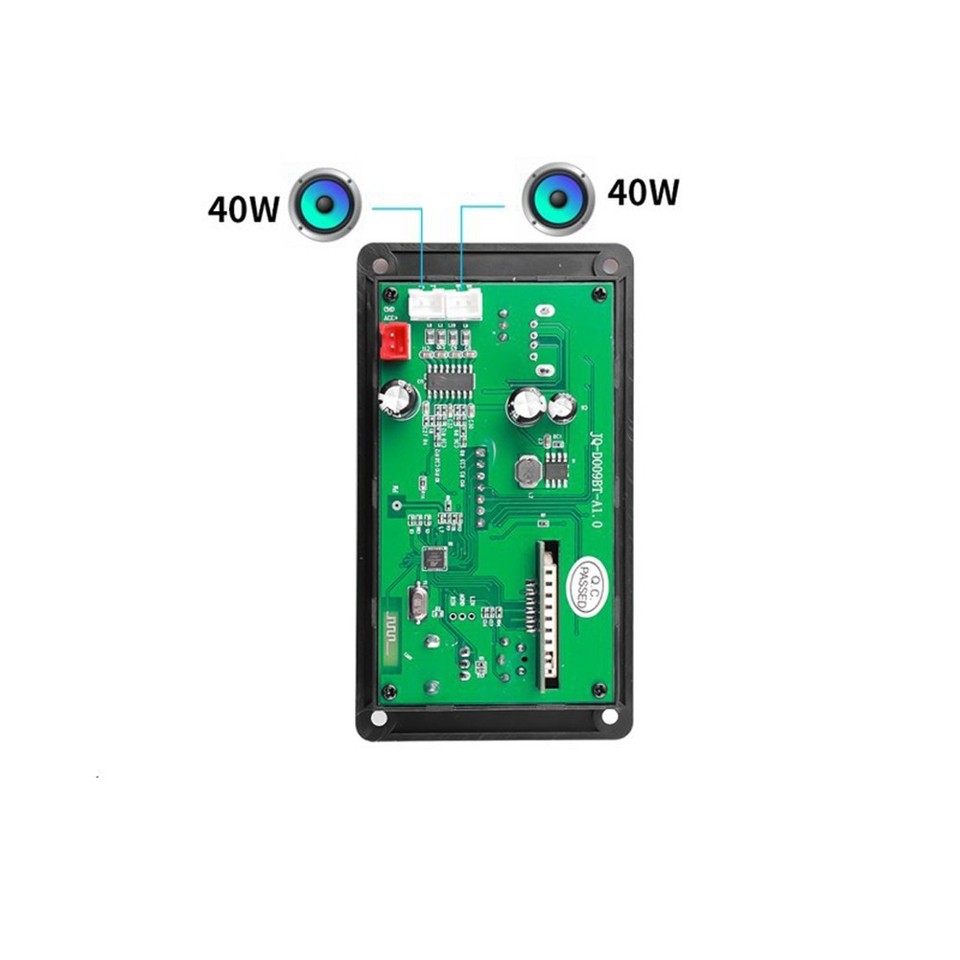 Color Screen MP3 Player Decoder Board 2X40W Amplifier Call Recording BT ...