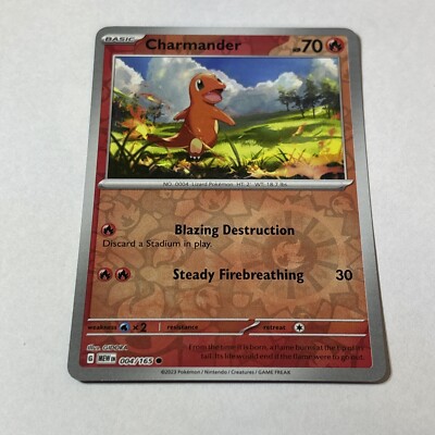 Charmander - 004/165 - Reverse Holo - Scarlet and Violet 151 Pokemon ...