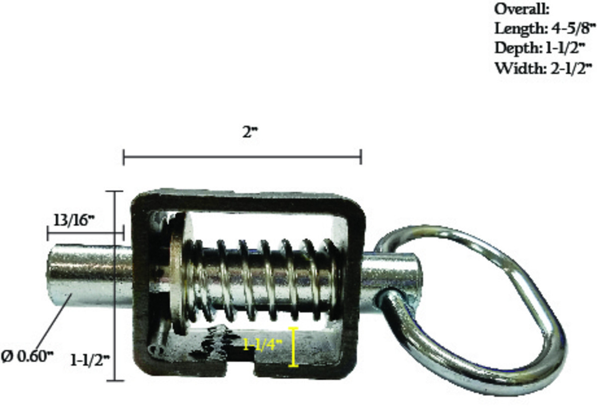 5/8" x 2" Stout Spring Tube Gate Latch Fence Slot & Pin Open Locked ...