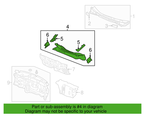 2018 2019 2020 2021 2022 Honda Odyssey 61100THRA10ZZ Cowl Panel Upper ...