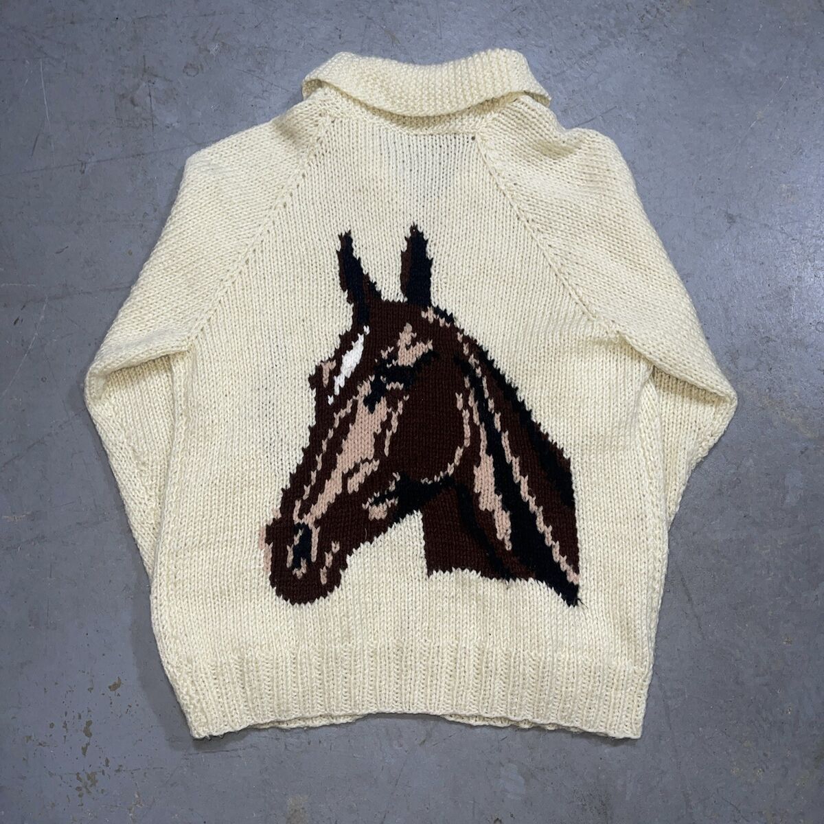 50s 70s Vintage Horse Pattern Horseshoe Cowichan Knit 50s 70s Vintage Horse Pattern Horseshoe Cowichan Knit