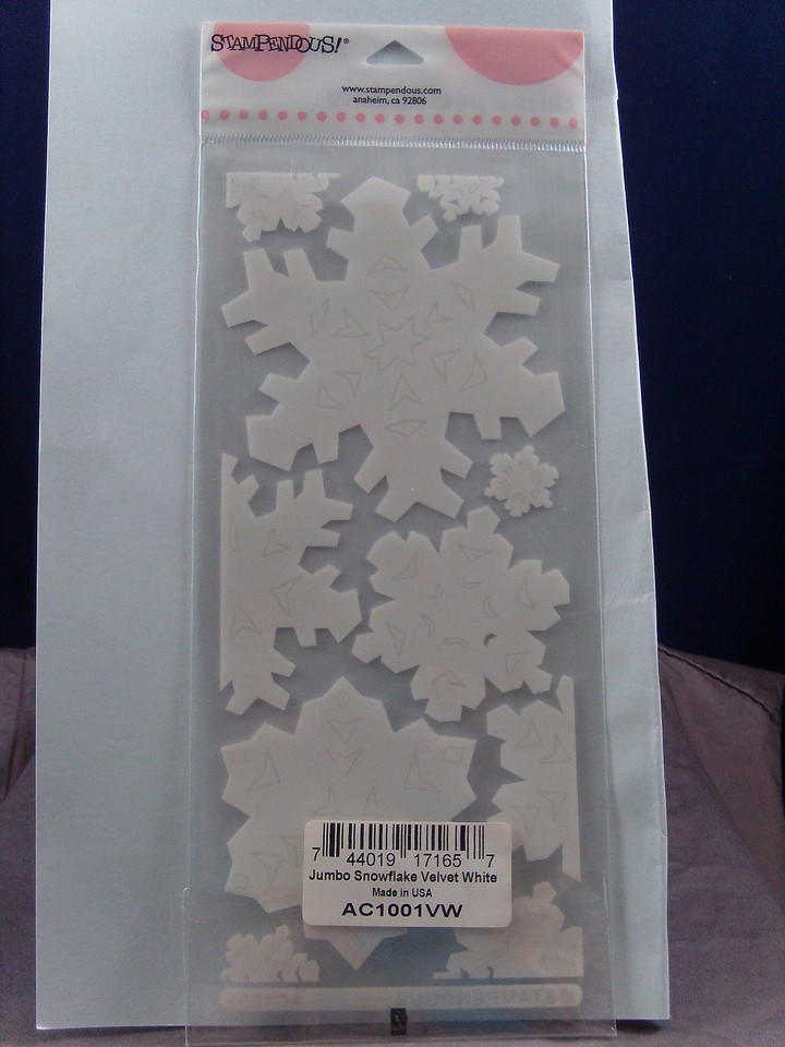 NEW STAMPENDOUS STICKERS JUMBO SNOWFLAKE VELVET WHITE AC1001VW 1469 | eBay